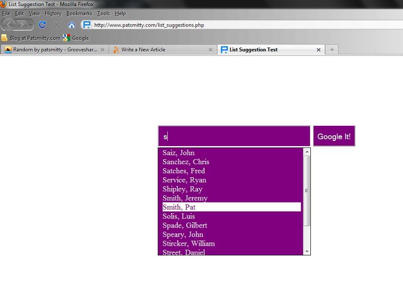 Auto-suggestion textbox control for your webpage | Experts Exchange