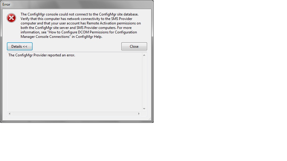 Solved: SCCM console not open | Experts Exchange
