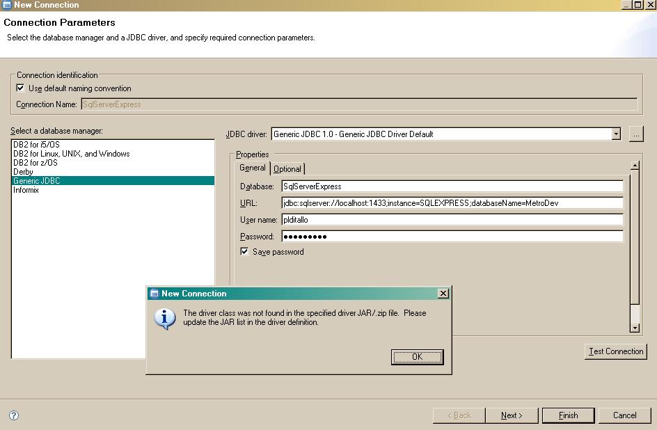 Solved: IBM Data Studio: Connectiong to SQL Server Express 2005 | Experts Exchange