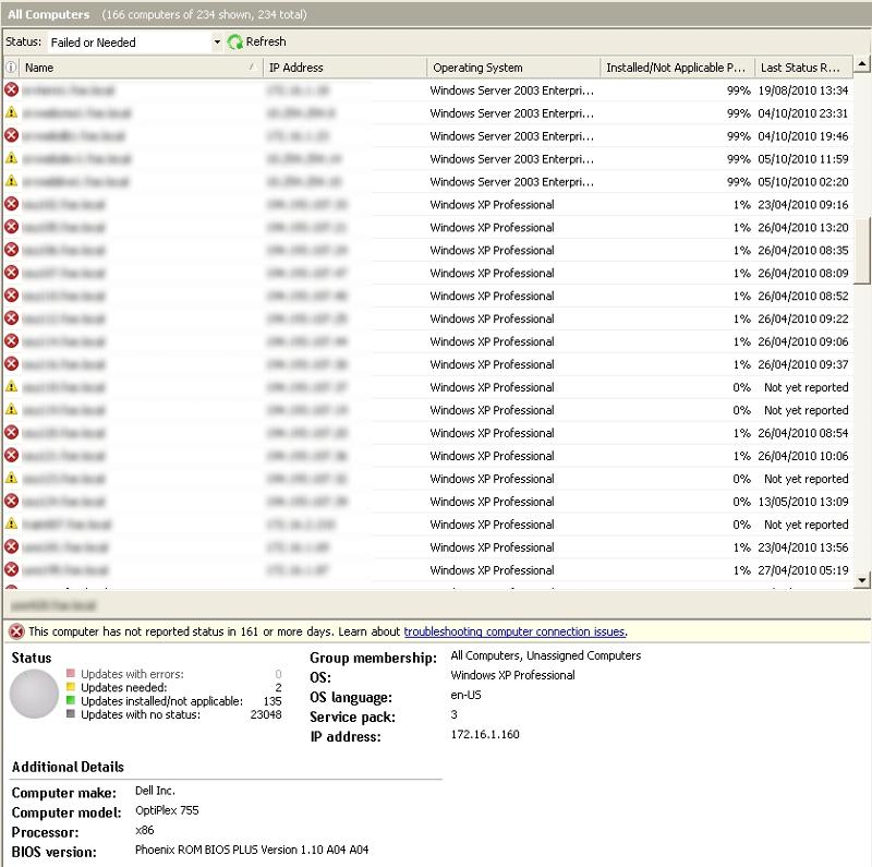 Solved: WSUS client / server problems | Experts Exchange