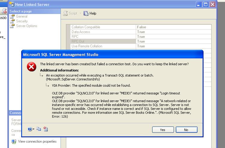 Solved: Setting ODBC Driver Connection to SQL Linked Server | Experts ...