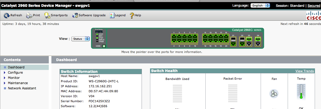 Solved: Cisco web Gui 2960 24PD-L | Experts Exchange