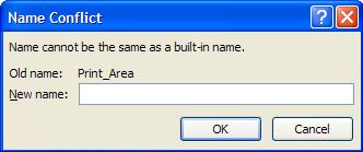 Solved: Excel 2007 Error - Name cannot be the same as built-in name ...