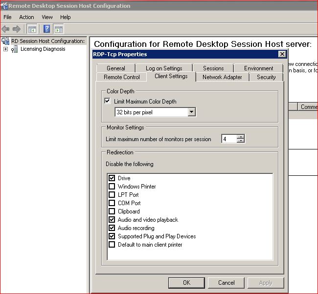 Solved: Enabling Copy-To but not Paste-From Remote Desktop Services | Experts Exchange