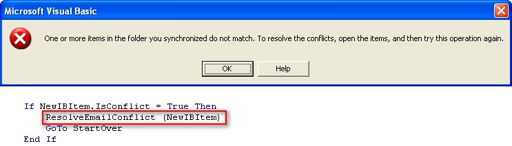 Solved: Using VBA to resolve conflicts in MS Outlook 2003 | Experts ...