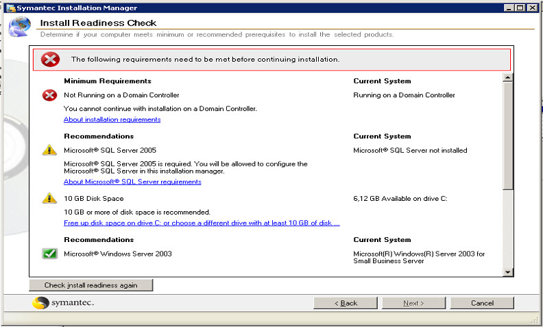 Solved: Backup Exec 2010 will not install on a domain controller | Experts Exchange