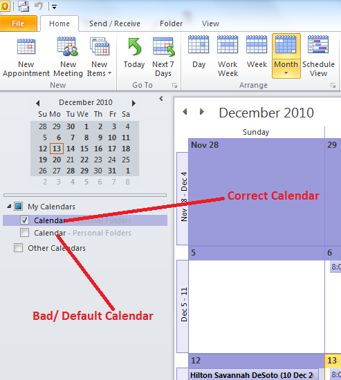 Solved: How Do I Set My Primary Calendar as Default in Outlook 2010 ...
