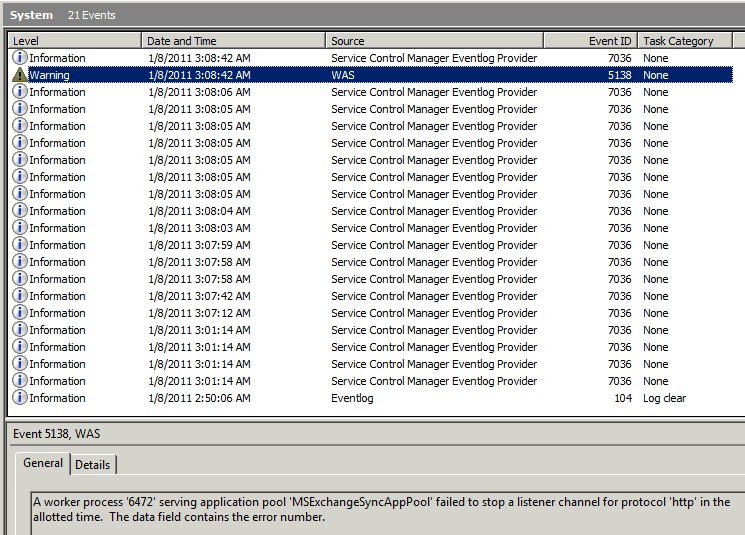 Solved: Windows Small Business Server 2008 IIS 7 (W3SVC) World Wide Web ...
