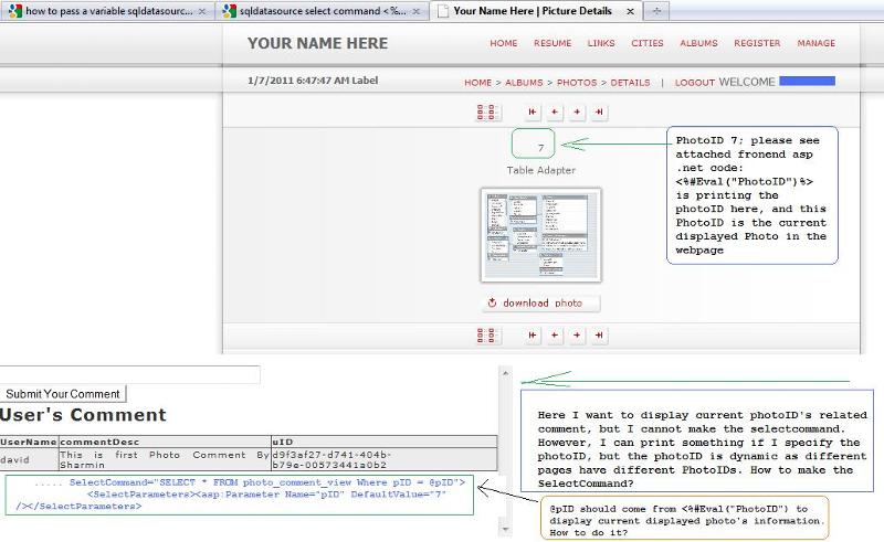 Solved How To Pass A Querystring In Asp Nets Selectcommand From Code