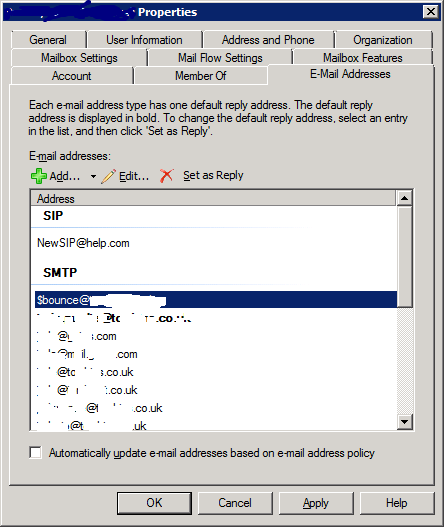 Solved: Amending SIP Address in AD | Experts Exchange