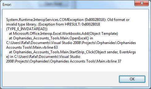 Solved: COMException (0x80028018) Old format or invalid type library ...