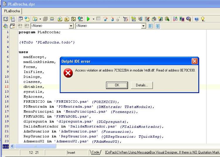 Solved: Where is the problem when I compile my program in Delphi 7 ? | Experts Exchange