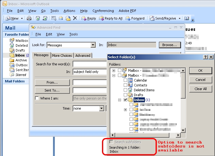 Solved: Indexing additional mailboxes (Windows 7 and Outlook 2007 ...