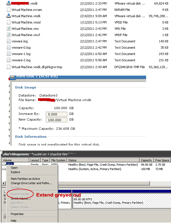 Solved: insufficient disk space in datastore vmware server | Experts Exchange