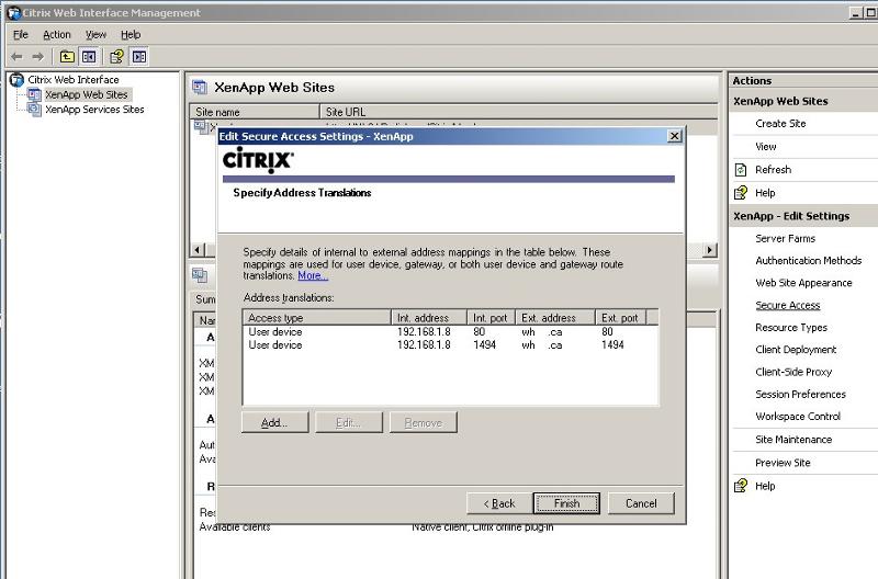 Solved: Citrix Xenapp 6 external access | Experts Exchange