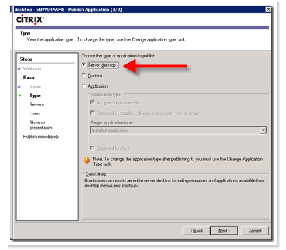 Solved: Publishing a Server Desktop in Xenapp | Experts Exchange