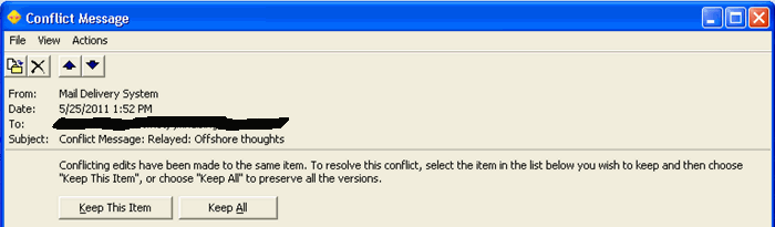 Solved: Outlook Conflict Messages - how to stop them from showing up in ...