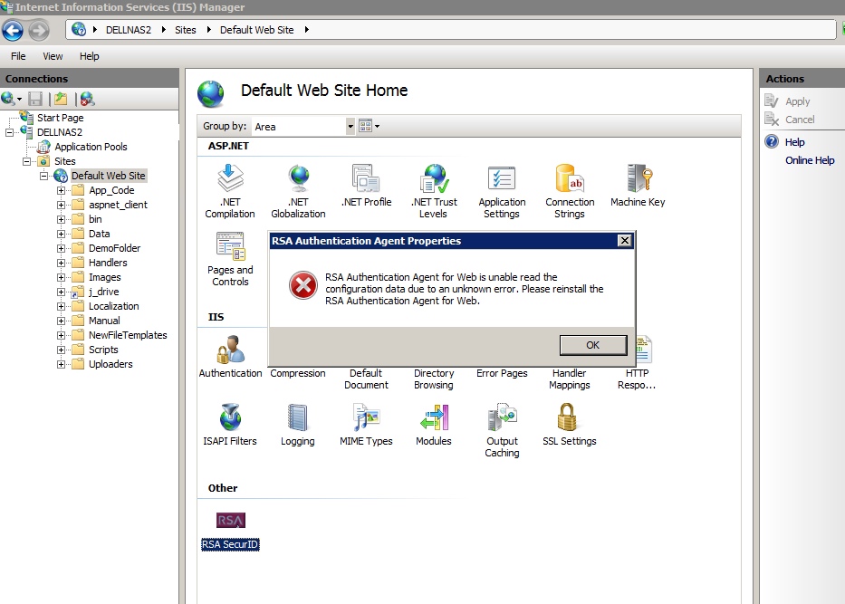 Solved Rsa Authentication Agent 70 For Web Issue On Iis 7 Experts