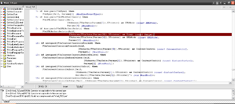Solved: Delphi 7, Word 2010, Type Library Compile Error | Experts Exchange