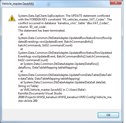 Solved: VB.NET DataSet update return Enforce Foreign Key Constraint Error | Experts Exchange