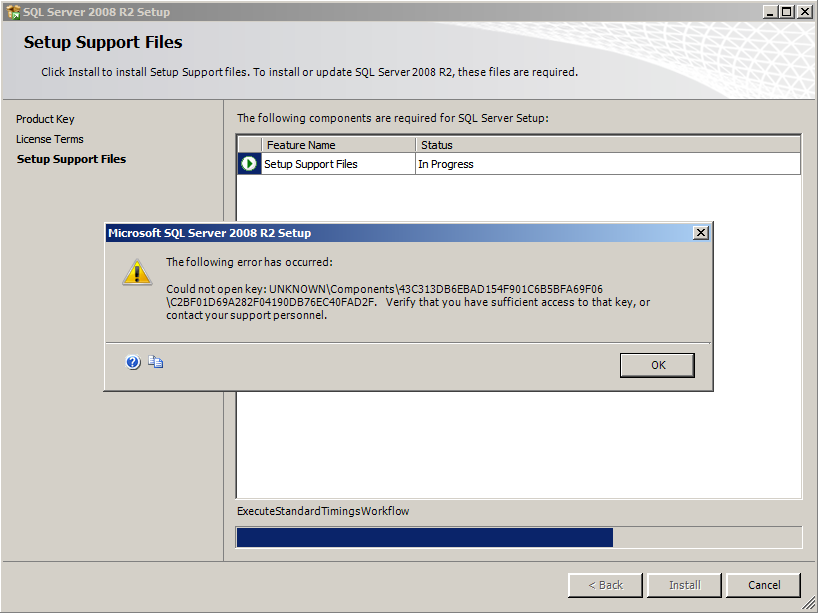 Solved Sql Server 2008 R2 Install Stops After Installing Setup Support 7777
