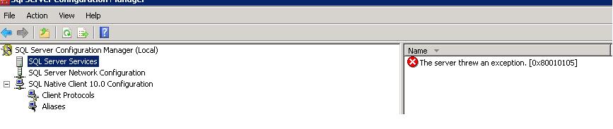 Solved: Cannot view SQL server services in SQL 2008 configuration Manager | Experts Exchange