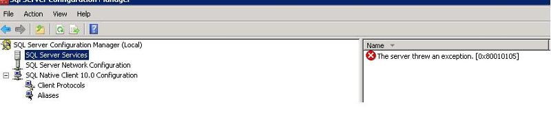 Solved: Cannot view SQL server services in SQL 2008 configuration Manager | Experts Exchange