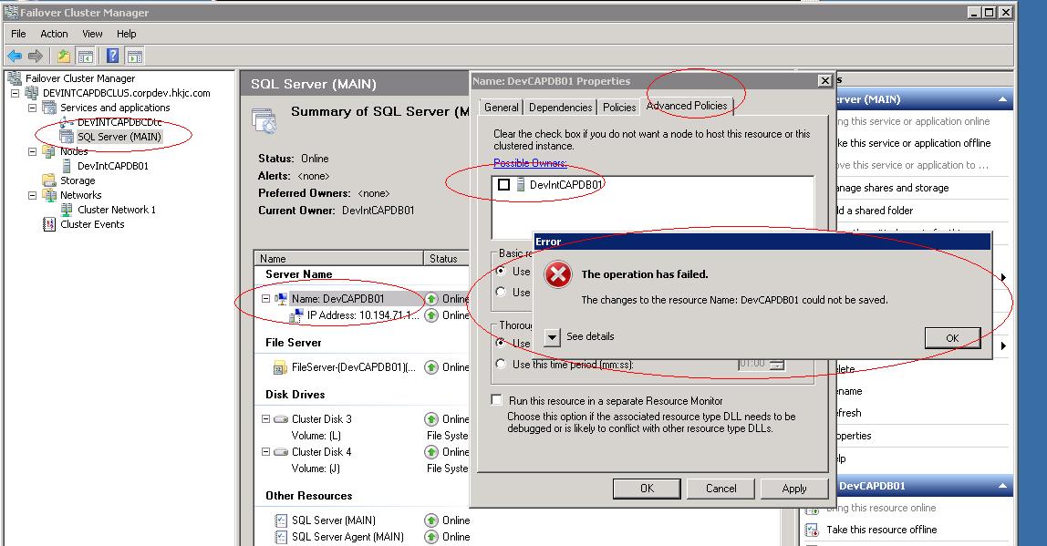 Solved: remove the [Primary Node] from the possible owners list in the ...