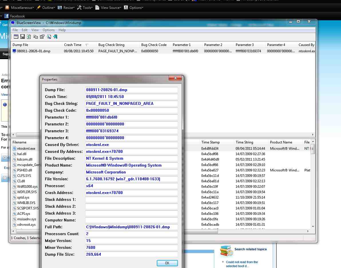 BSOD Windows 7 - how to read dump file. Solutions | Experts Exchange
