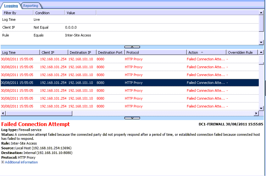 Solved: TMG 2010 changed IP address of Internal Int new IP address is flooding old (non existent ...