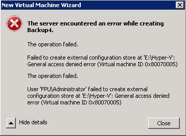 Solved: HyperV virtual machine wont start | Experts Exchange