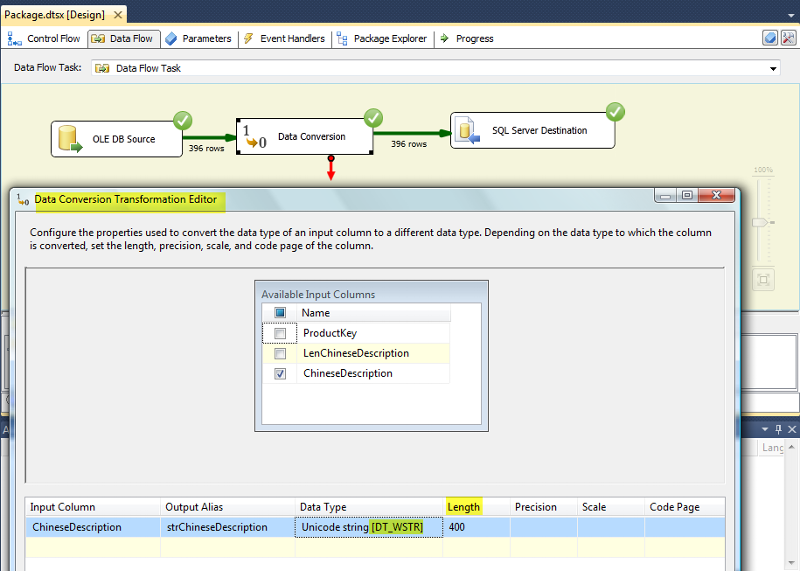 [SOLUTION] Code page issue on Server 2008 SSIS