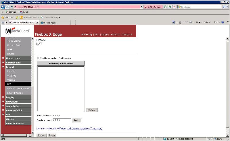 Solved: Using multiple public IP addresses on WatchGuard Firebox X Edge firewall. | Experts Exchange