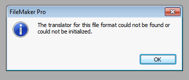 Solved: Cannot Open Filemaker File | Experts Exchange