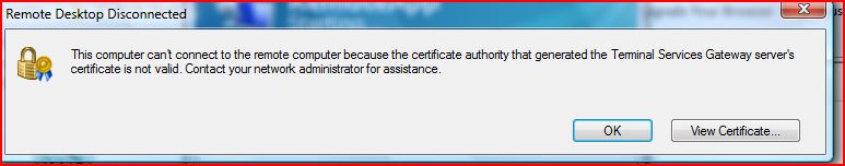 Solved: RDP session Certificate error (This computer can't connect to ...