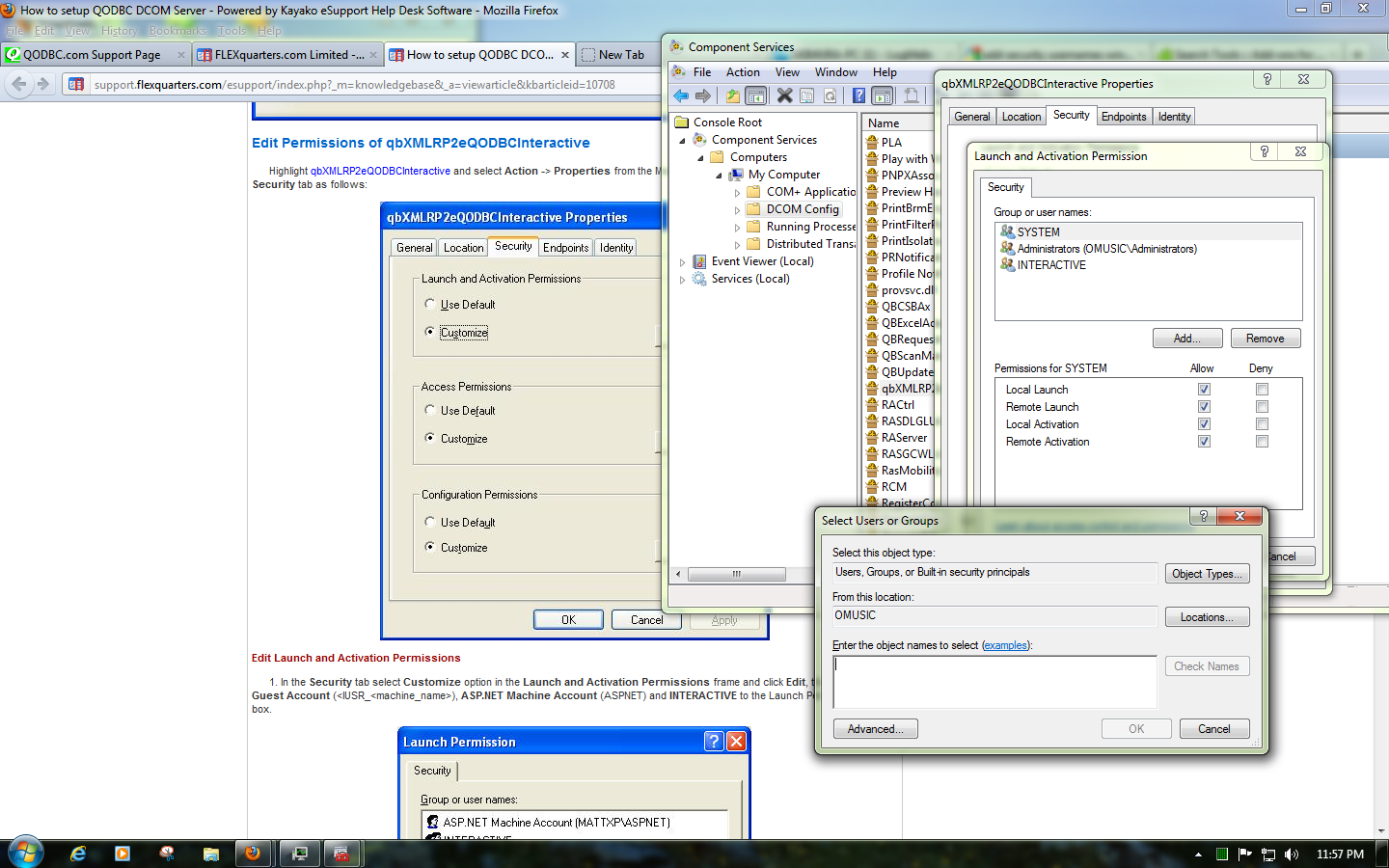 Solved: add user to dcom configuration Windows 7 | Experts Exchange
