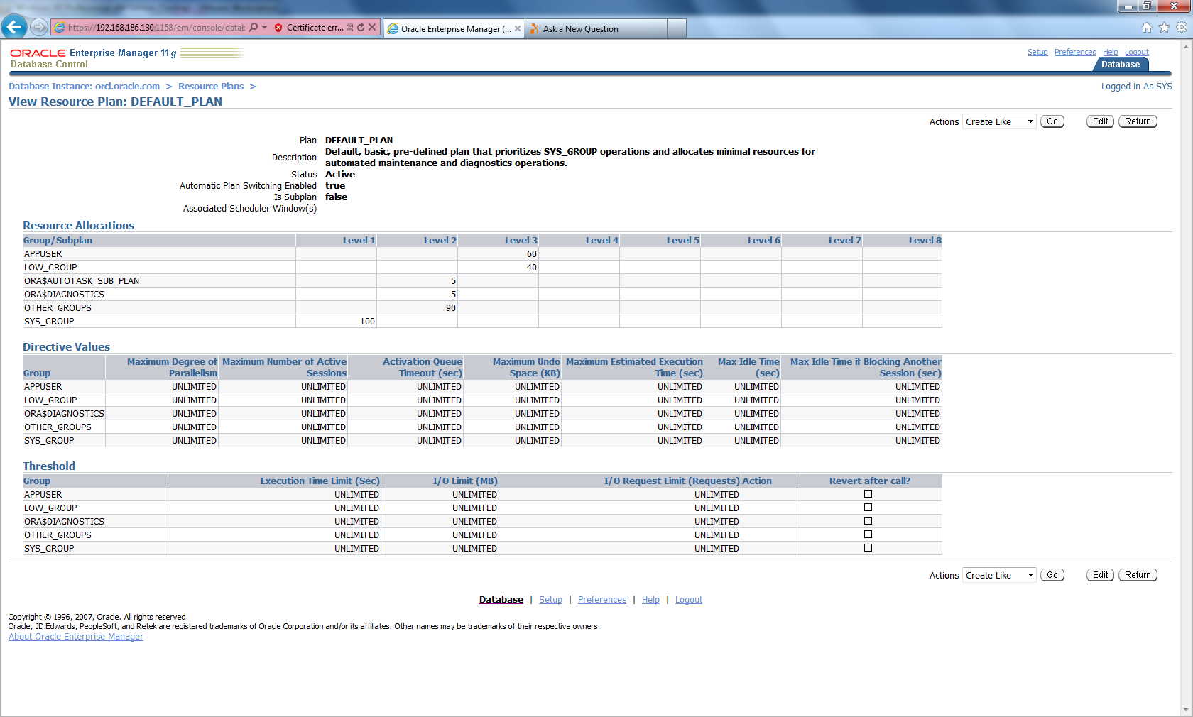 Solved: Oracle Consumer Group | Experts Exchange