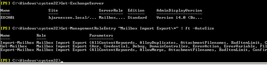 Solved: New-MailboxImportRequest command is missing | Experts Exchange