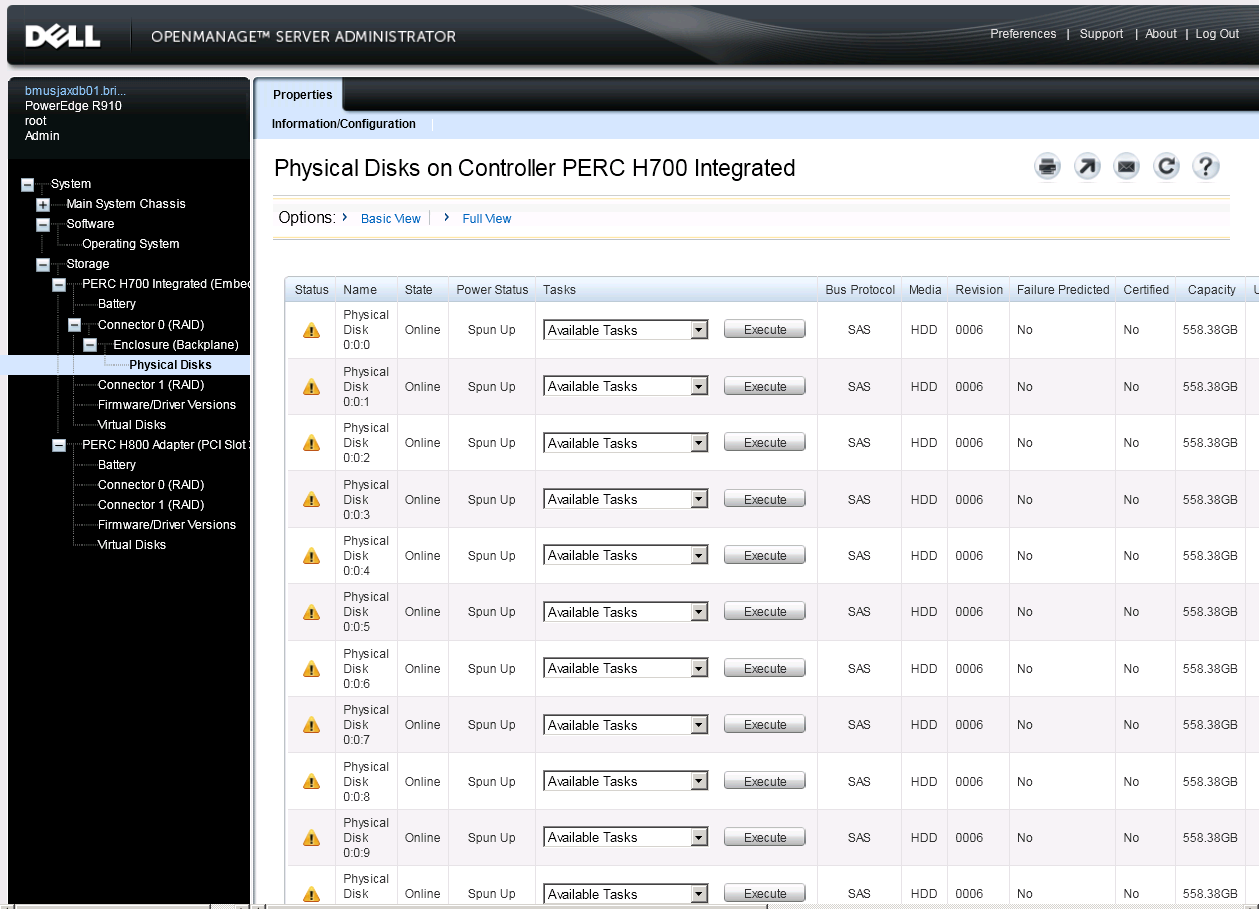 Solved: Physical Disks Show Non-Critical Error In PERC H700 Integrated ...