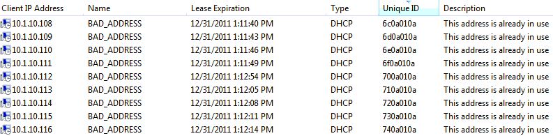 Solved: Windows DHCP Server - BAD_ADDRESS issues | Experts Exchange