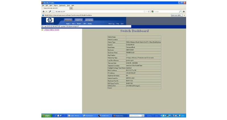 Solved: HP GbE2c blade switch web interface problems | Experts Exchange