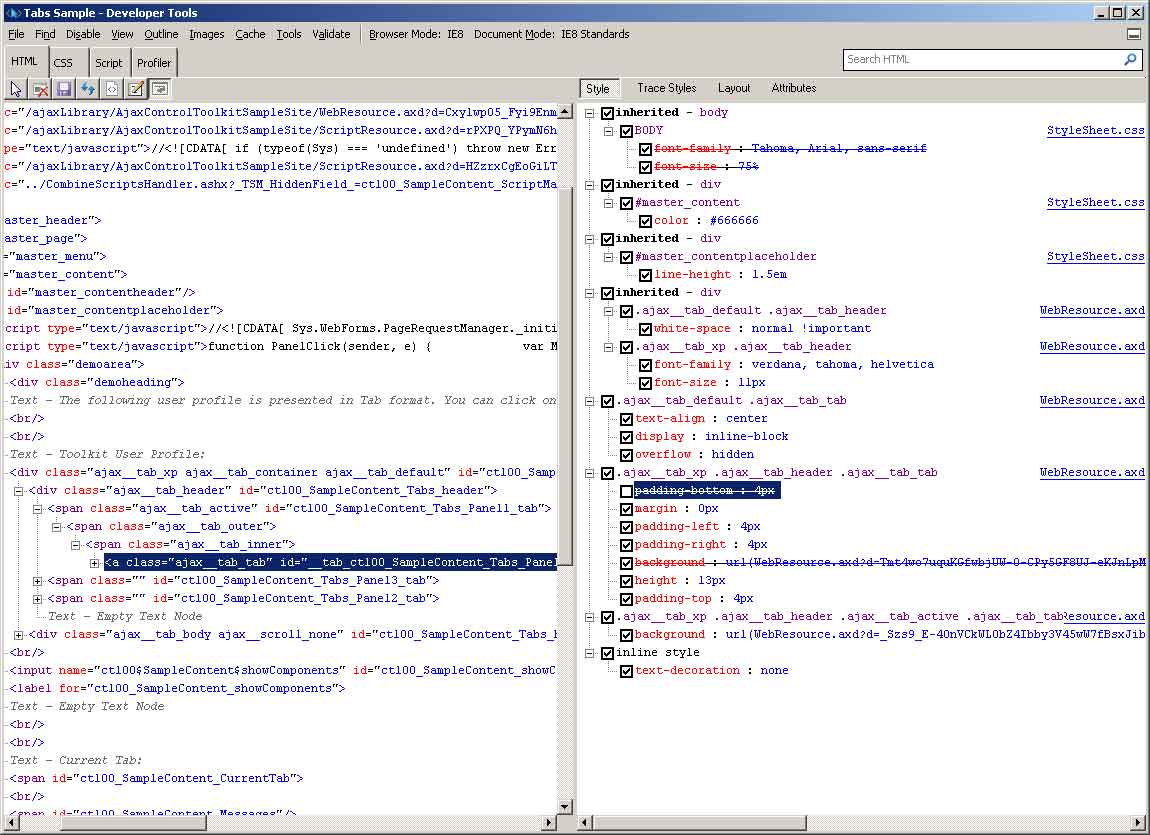 Solved Aspnet Ajax Control Toolkit Tabcontainertabpanel Not Displaying Correctly In Internet