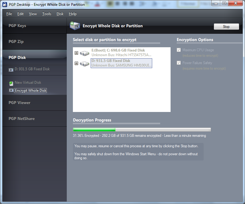 Solved Am Unable To Resume The Pgp 1012 Decryption Process After It Has Stalled Experts