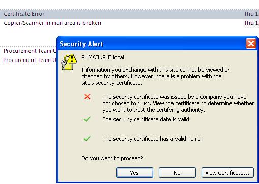 Solved: Certificate Errors in Outlook/Exchange 2010 | Experts Exchange
