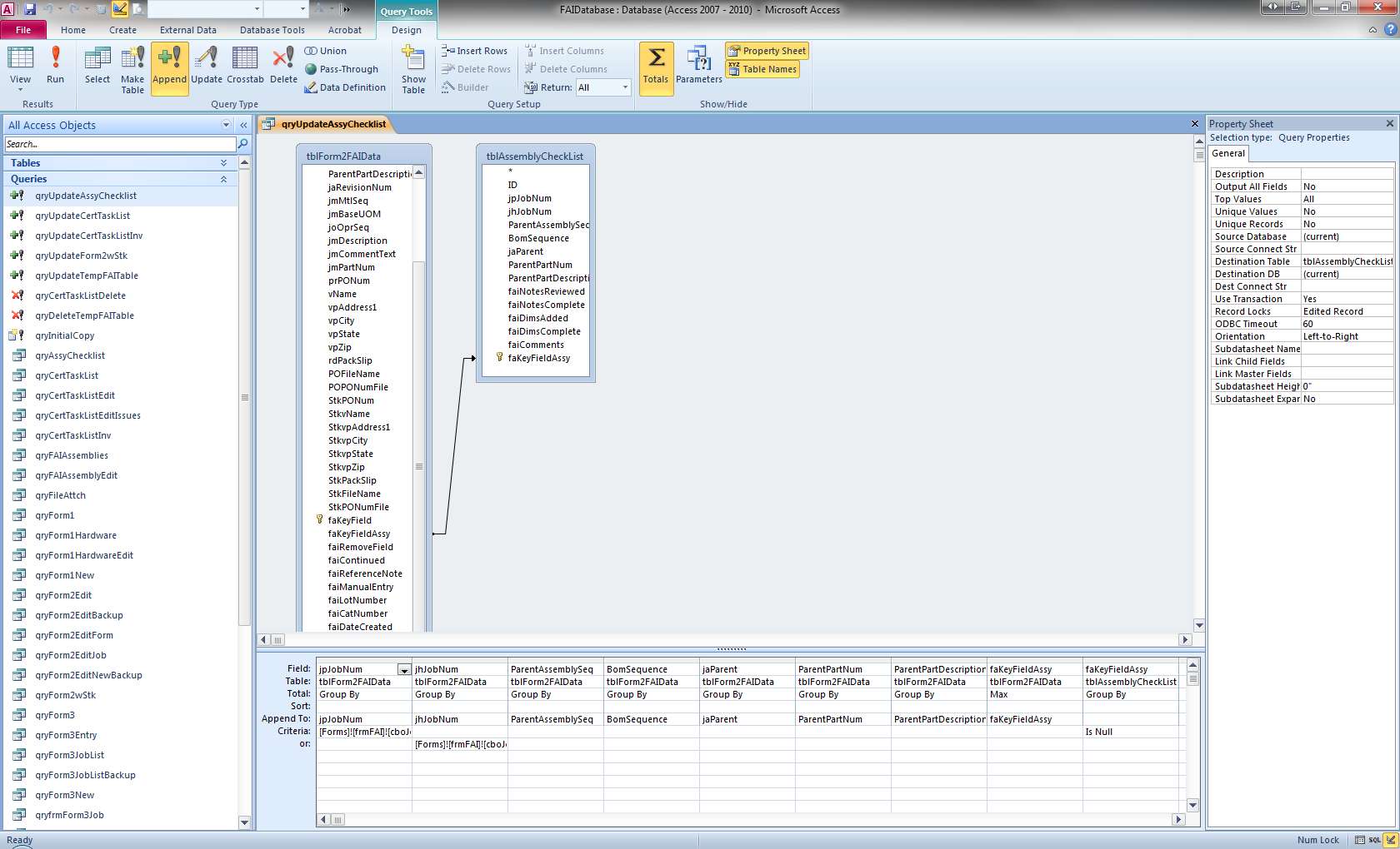 Access Append Query Run From Vba Getting Too Few Parameters Error