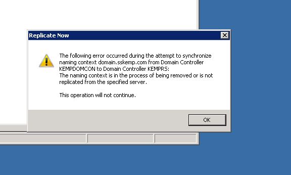 Solved: Domain Controller Replication Probelm | Experts Exchange