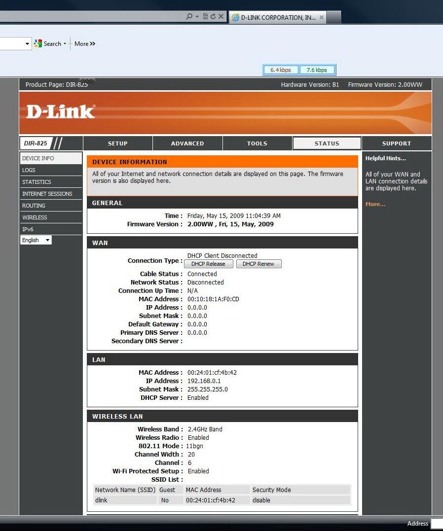 Solved: Router DLink Dir-825 not functioning properly | Experts Exchange