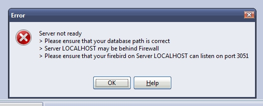 Solved: Firebird 2 and LOCALHOST error | Experts Exchange