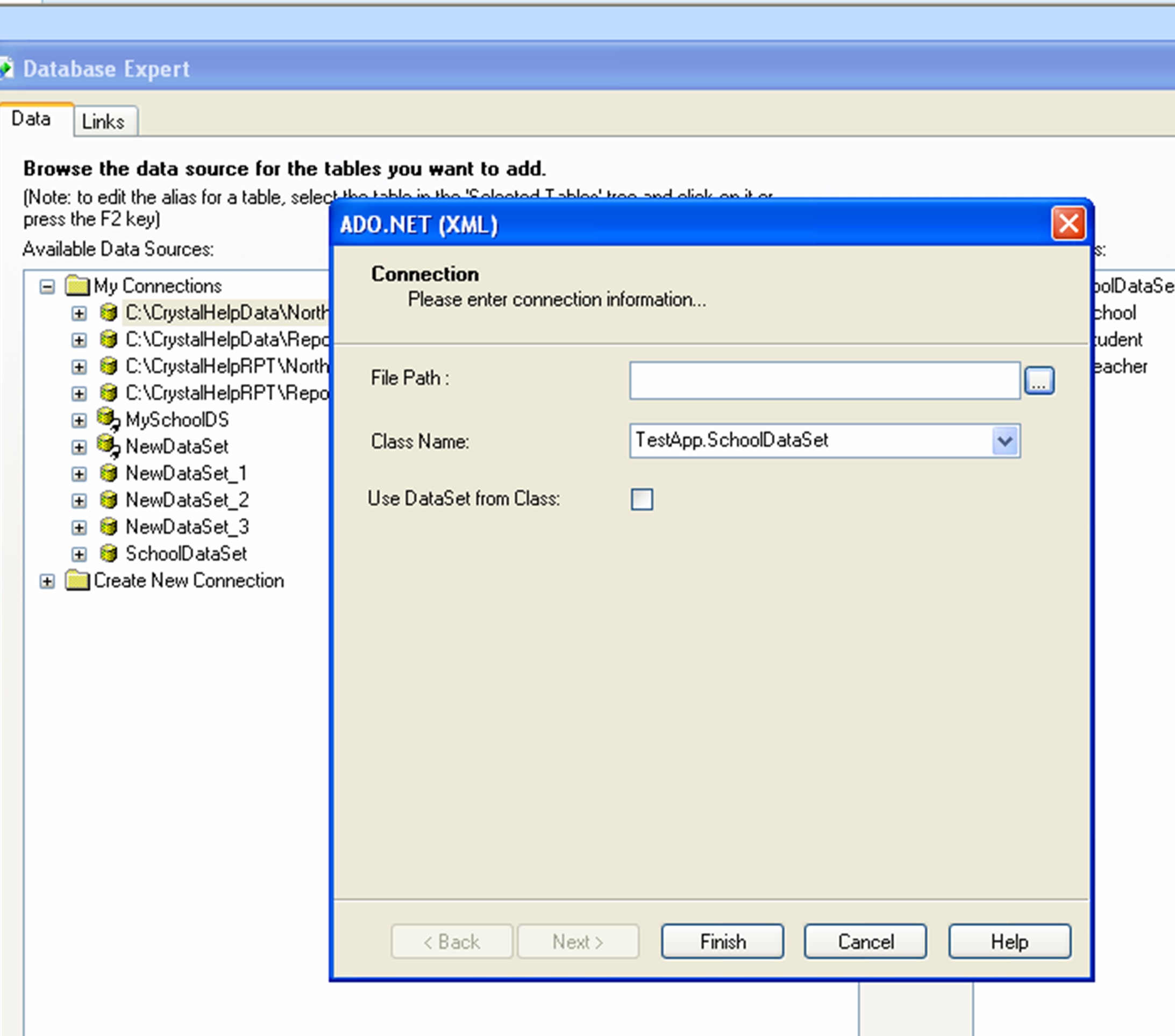Solved: Crystal Report Connection String from C# | Experts Exchange