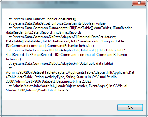 Solved: I added a new TableAdapter.Fill and broke my VB.Net Windows app ...